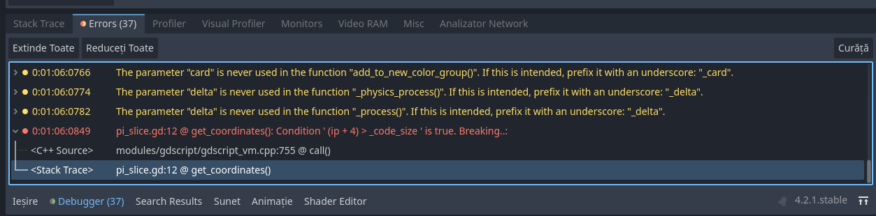 Internal script error! Opcode: 2 (please report) - General - Godot Forum