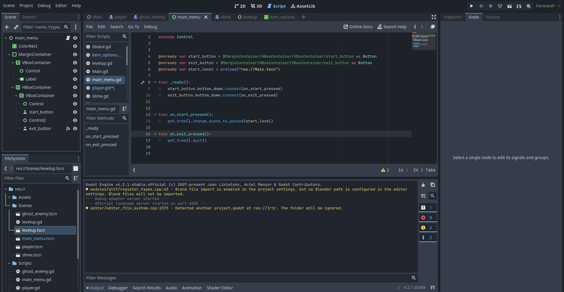 How do i make buttons work? - Help - Godot Forum