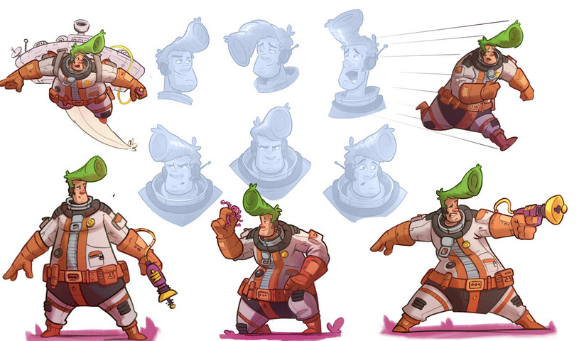 Character Design: Fun Sci-fi Stylised Action character - In Development ...