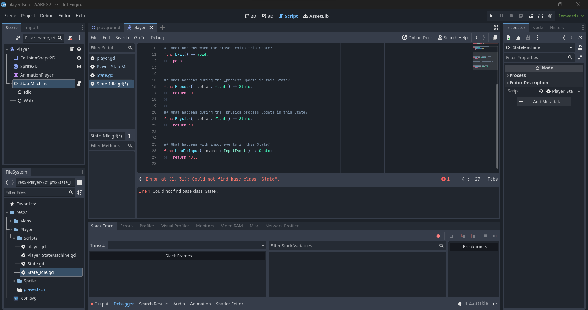 2D Character StateMachine - Programming - Godot Forum