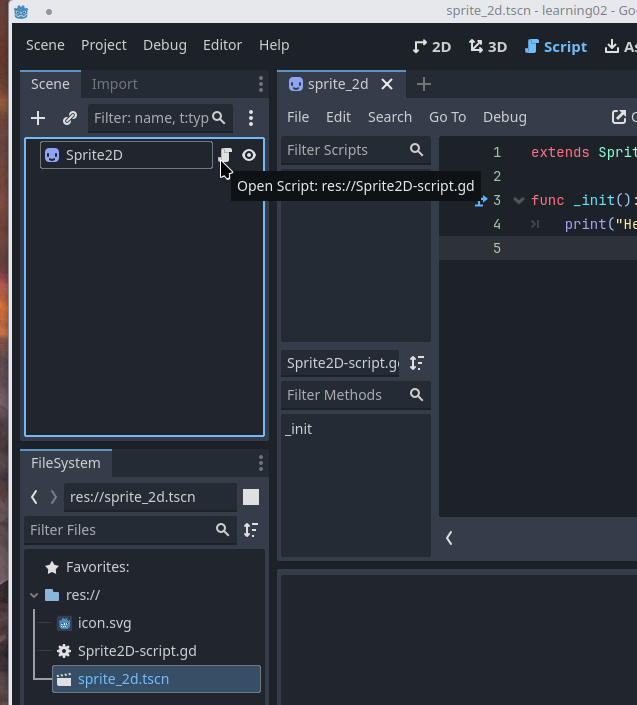 No output from print (icons all mark zero) - Help - Godot Forum