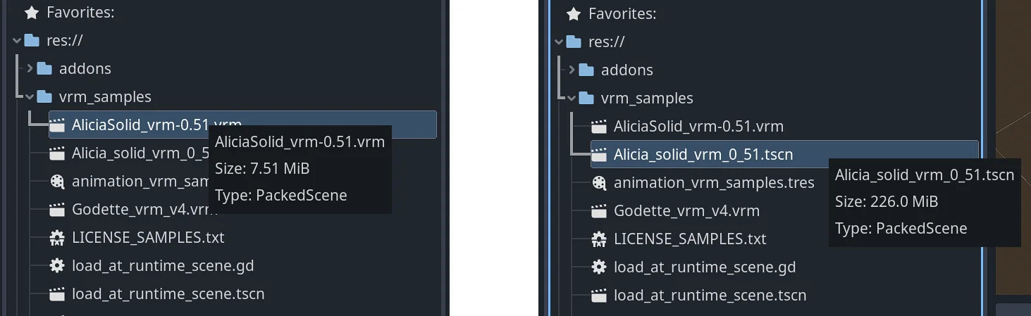 Save VRM model as new inherited scene result in large tscn file - Help - Godot Forum