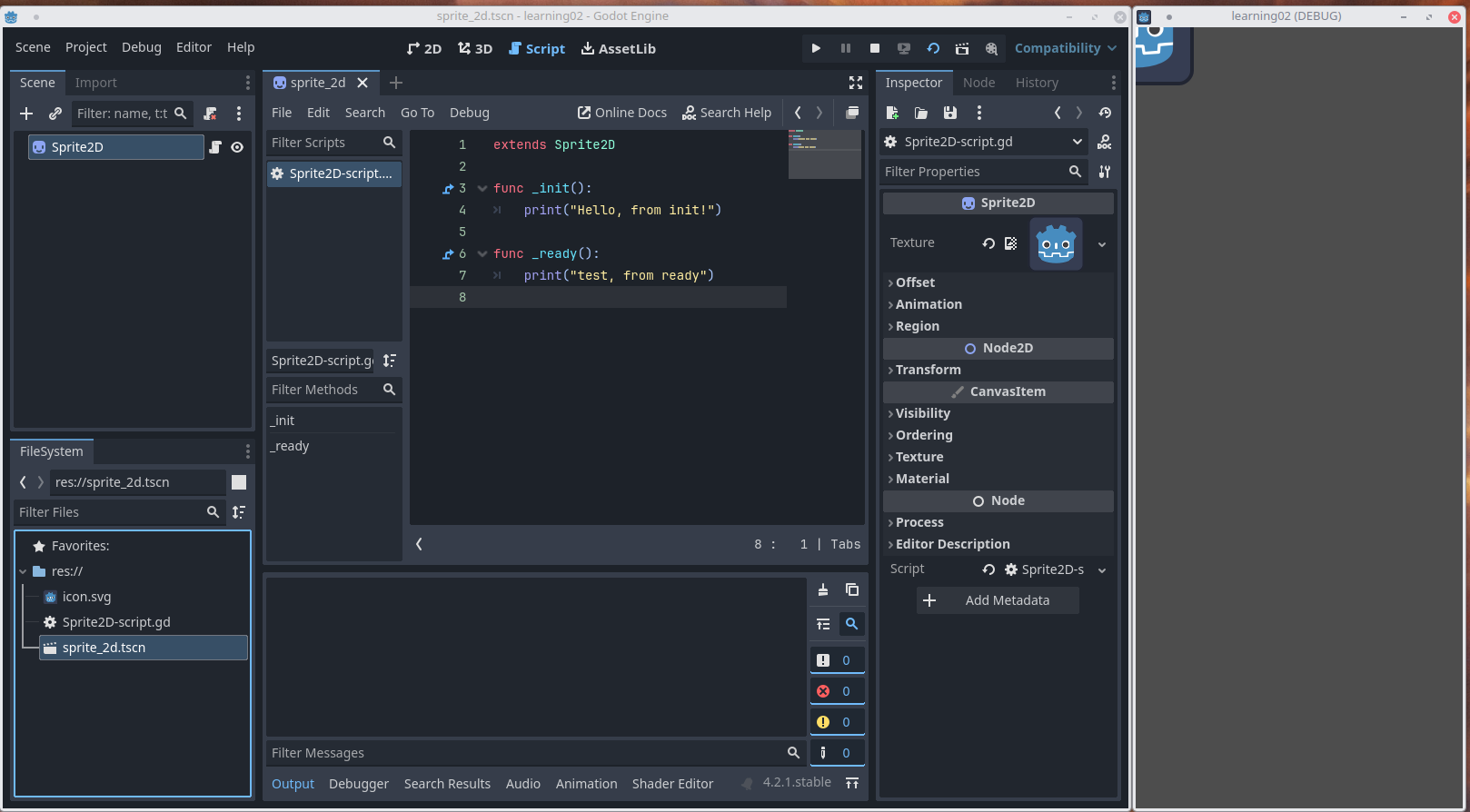 No output from print (icons all mark zero) - Help - Godot Forum