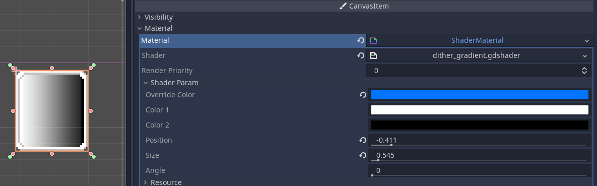 Shader of Two Color Linear Gradient with Dithering Pattern - Shaders ...