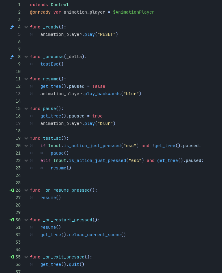 Pause menu reappears when I jump? - Help - Godot Forum