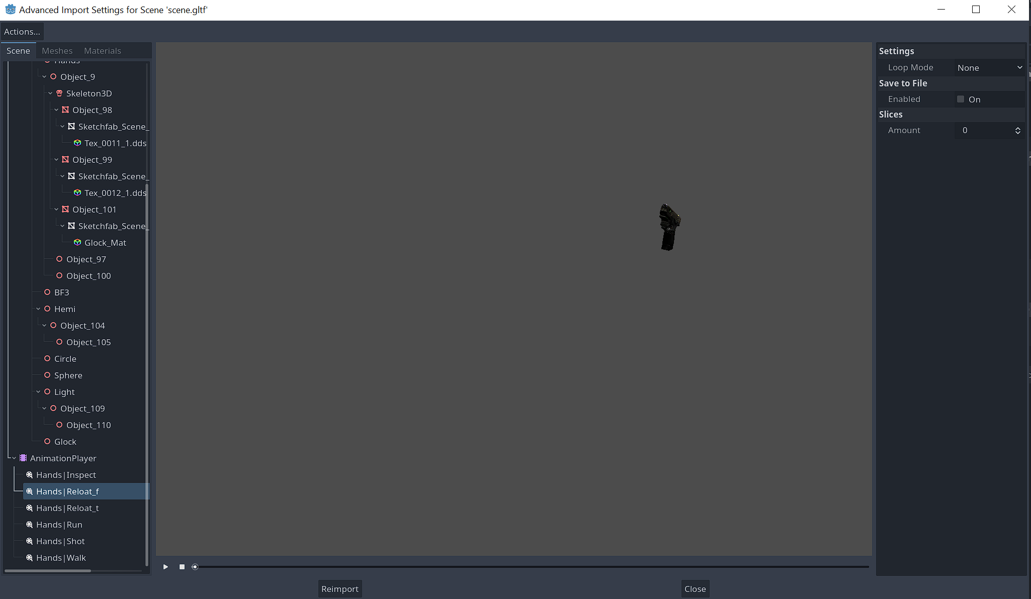 GLTF import has missing mesh in animations - Help - Godot Forum