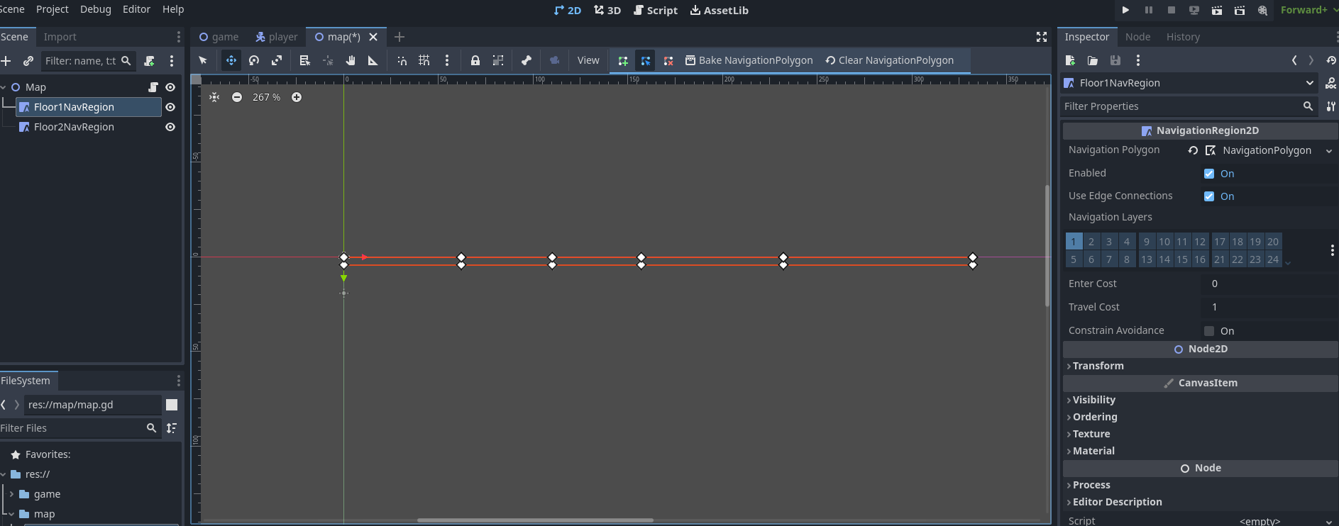 Using NavigationRegion2D for point and click side-scroller? - Navigation - Godot Forum