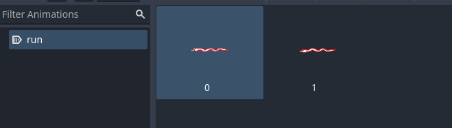 There is no animation with name 'run' - Programming - Godot Forum