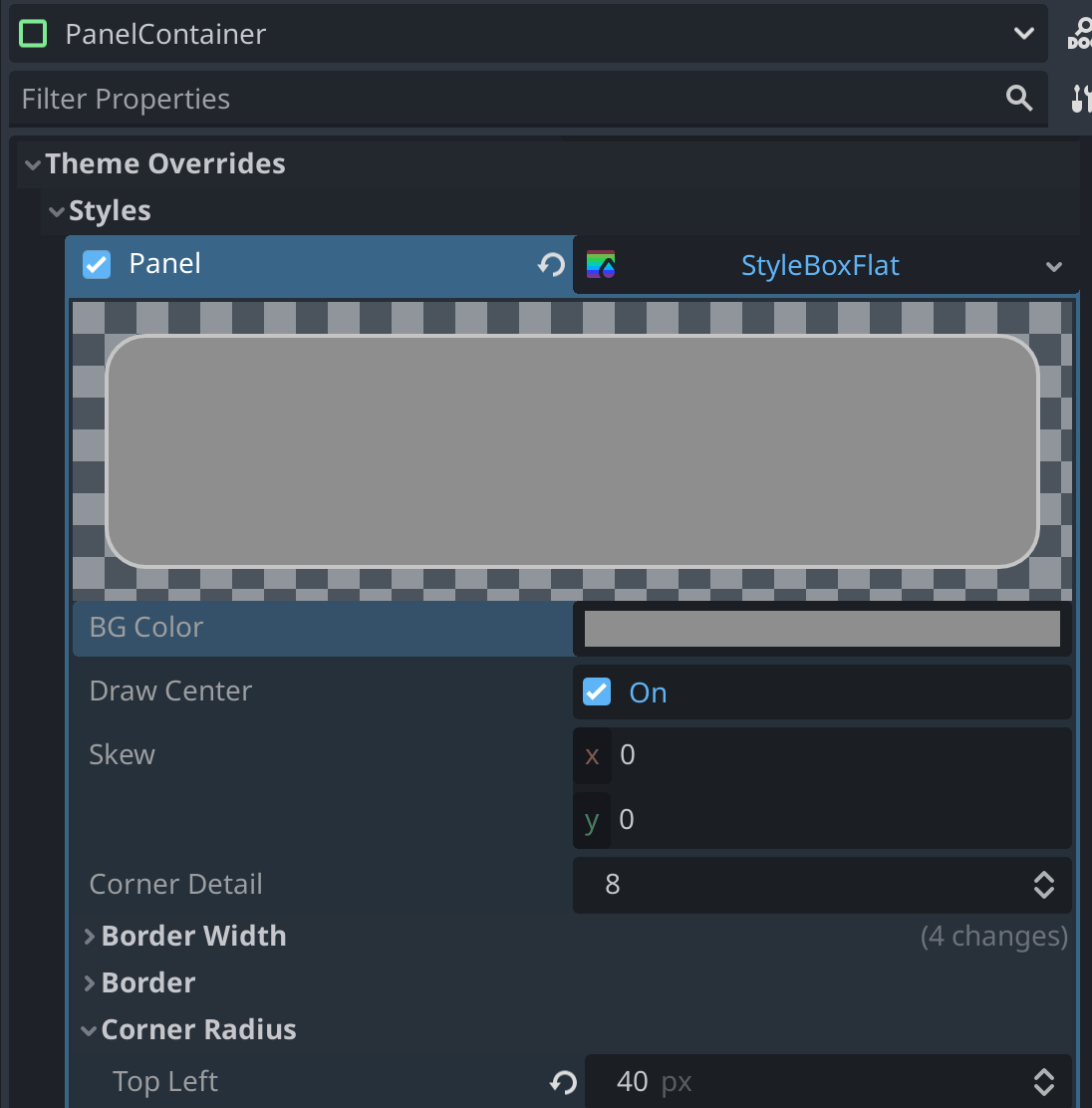 PanelContainer won't clip_content with corner_radius in 4.3beta1 (bug?) - Help - Godot Forum